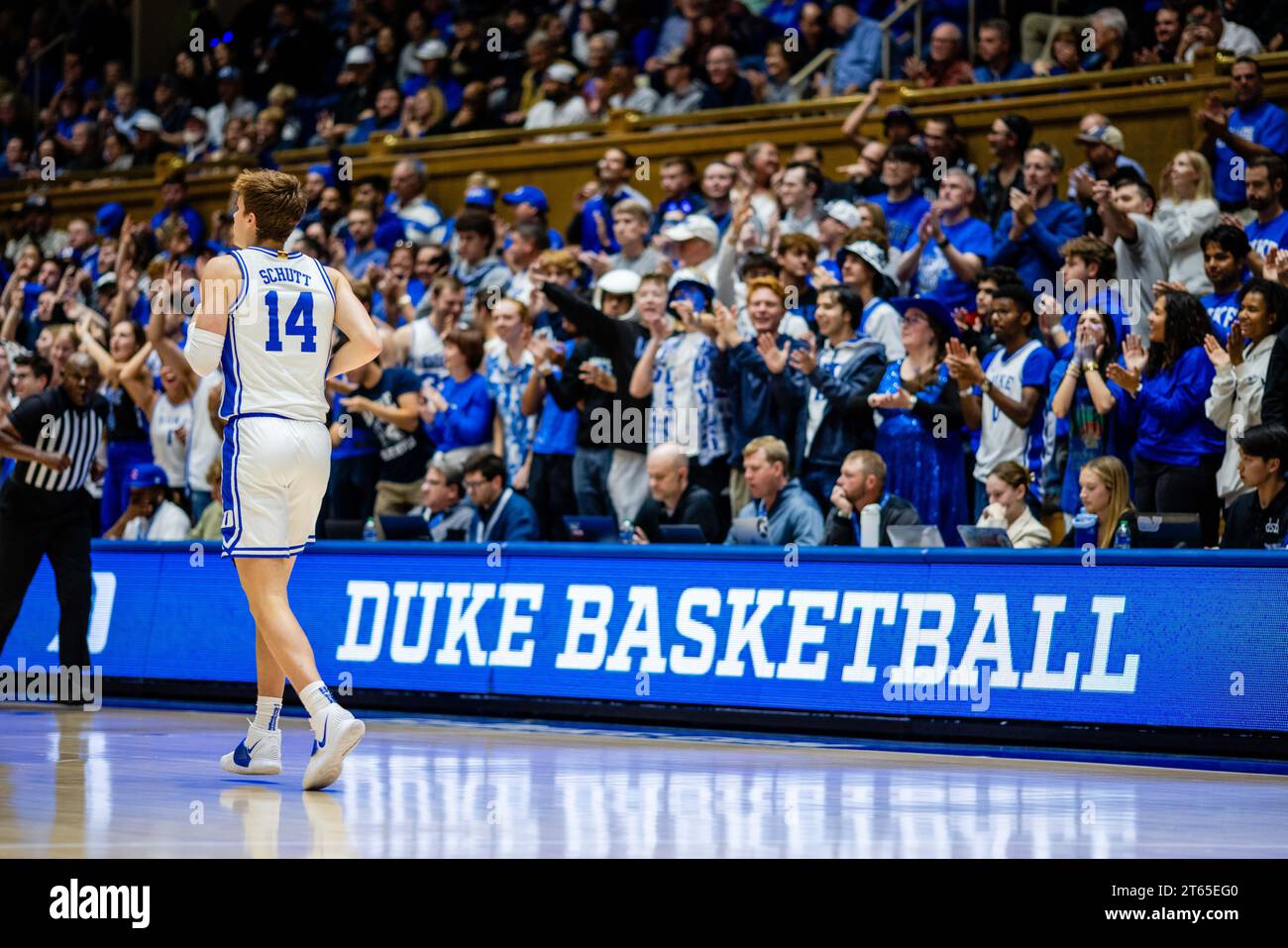 November 1, 2023: Duke Blue Devils Jaden Schutt (14) gets love from ...