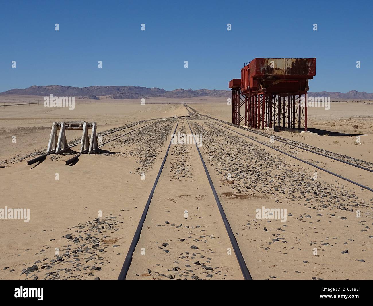 The abandoned train station of Garub near Luderitz, souther Namibia, in ...