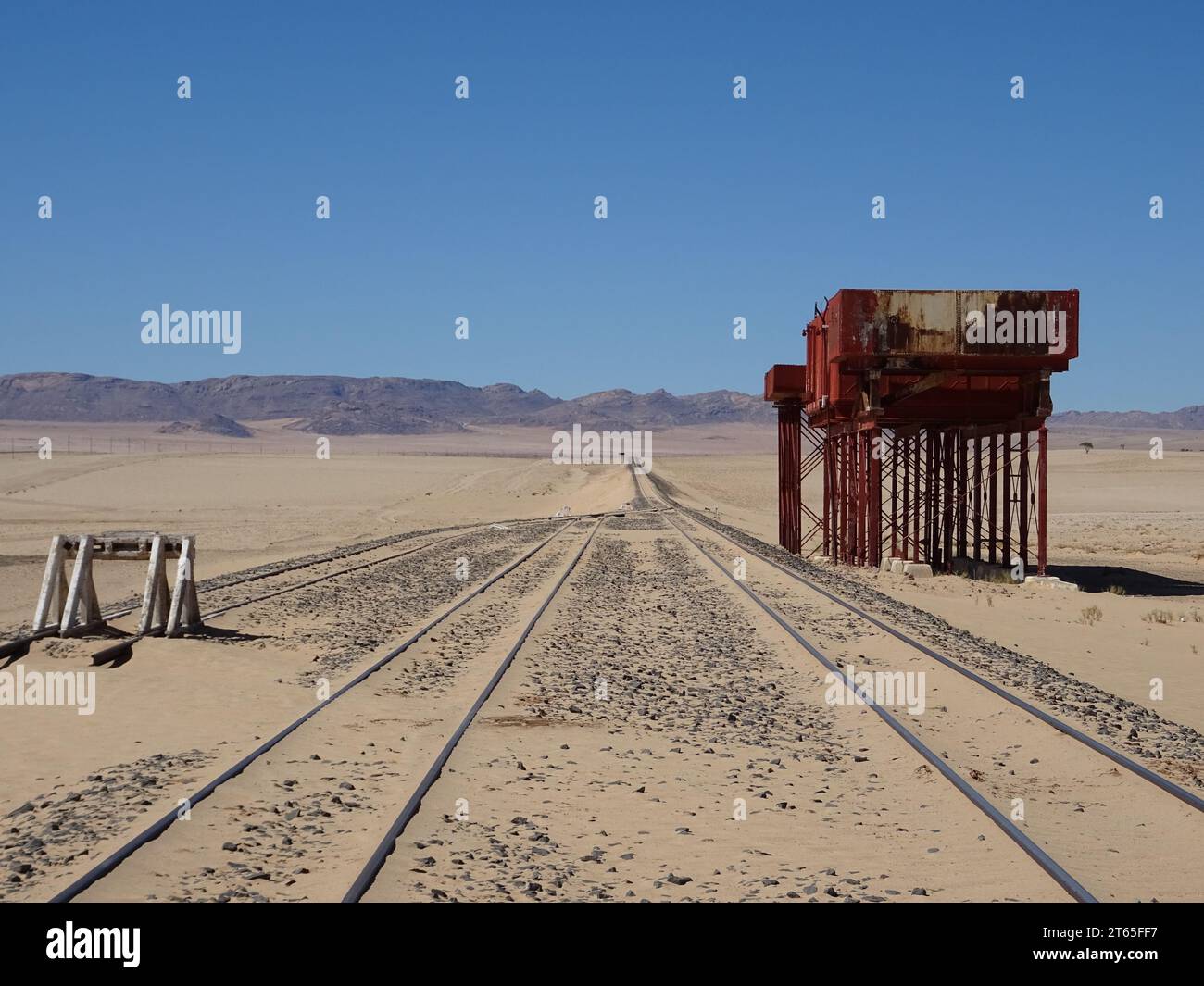 The abandoned train station of Garub near Luderitz, souther Namibia, in ...
