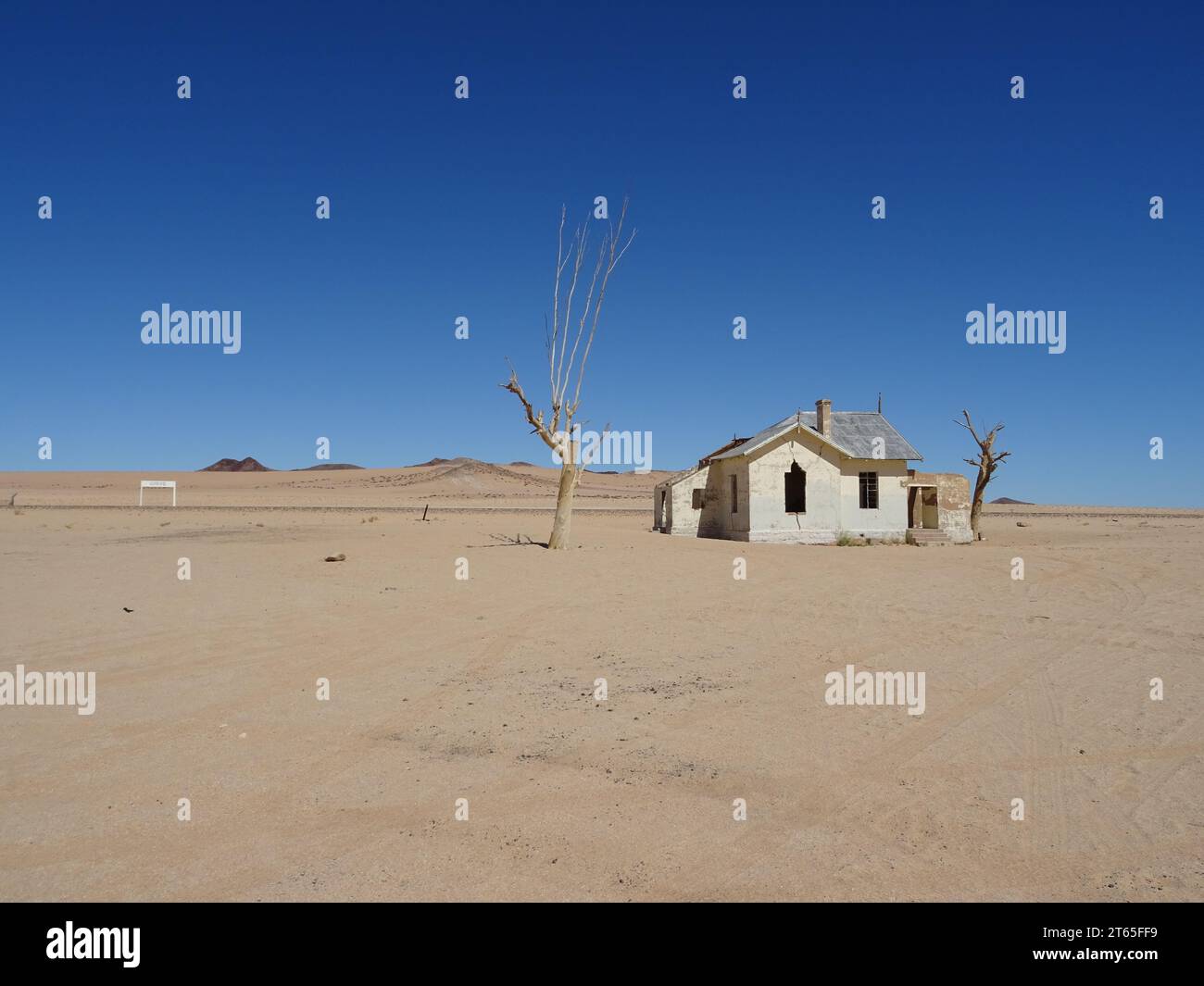 The abandoned train station of Garub near Luderitz, souther Namibia, in ...