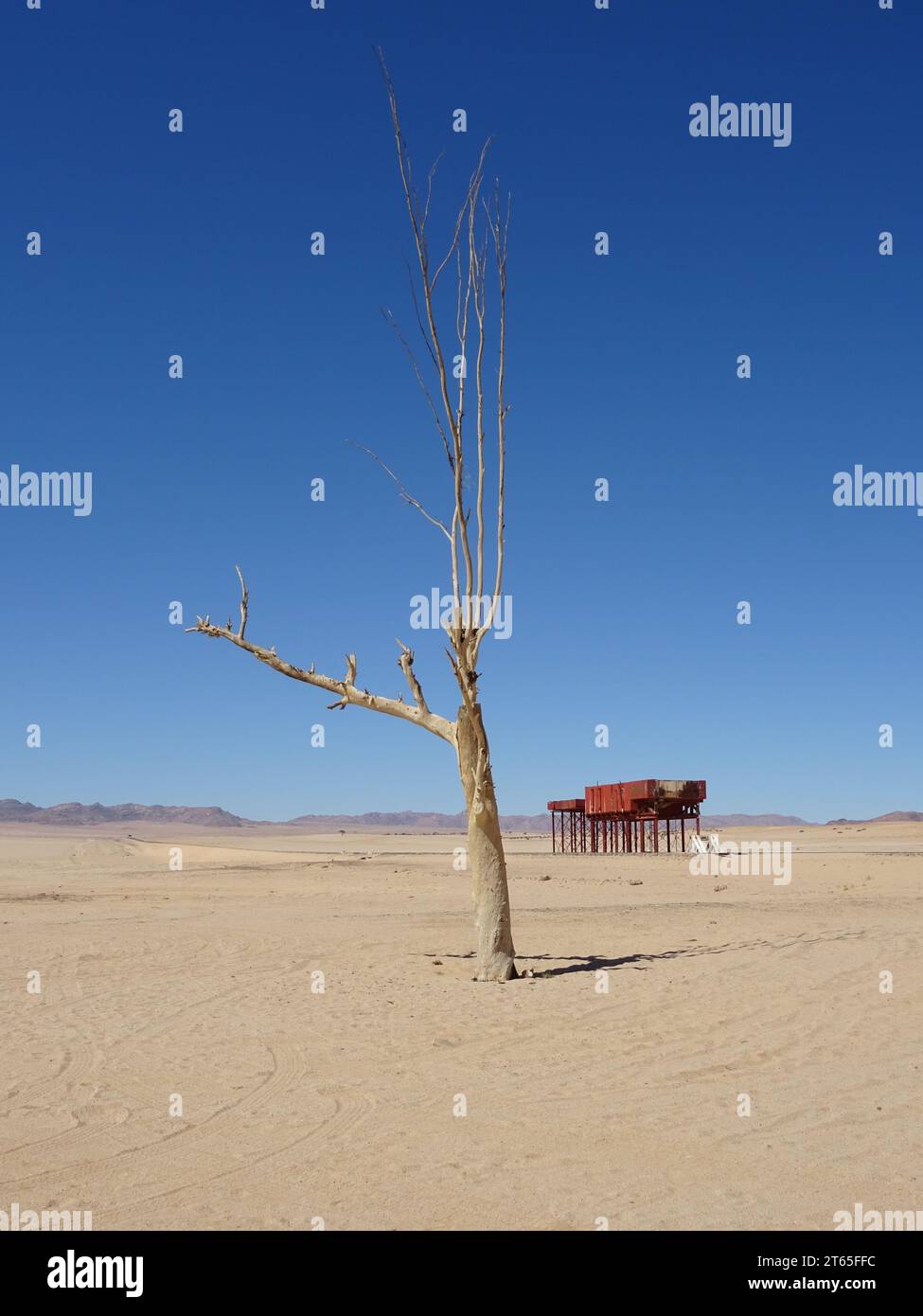 The abandoned train station of Garub near Luderitz, souther Namibia, in ...