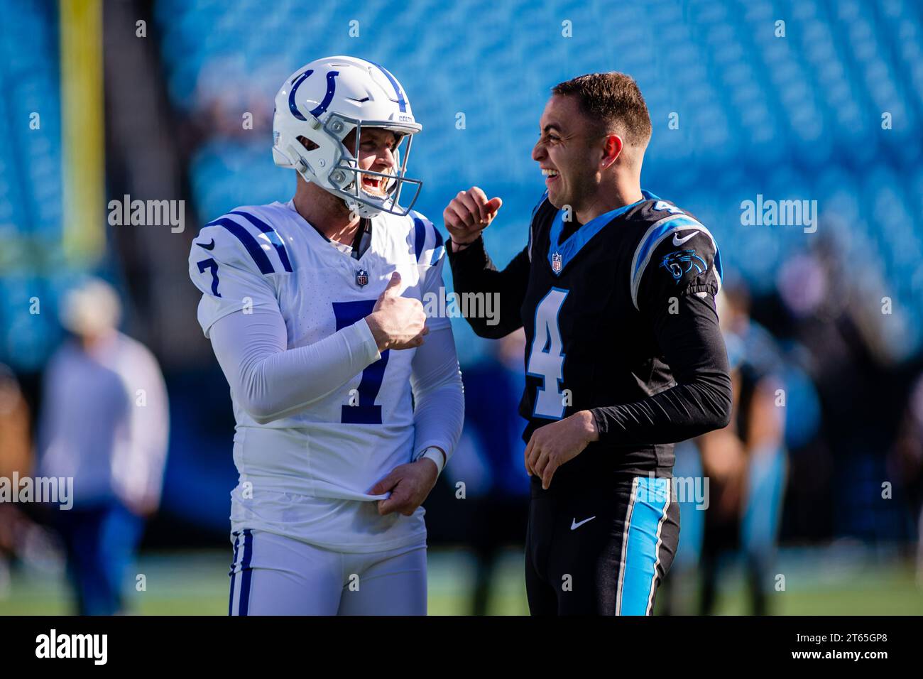 Charlotte, NC, USA. 5th Nov, 2023. Indianapolis Colts place kicker Matt ...