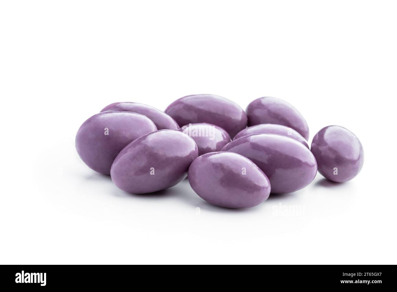 Colored sugared almonds isolated on white background Stock Photo - Alamy