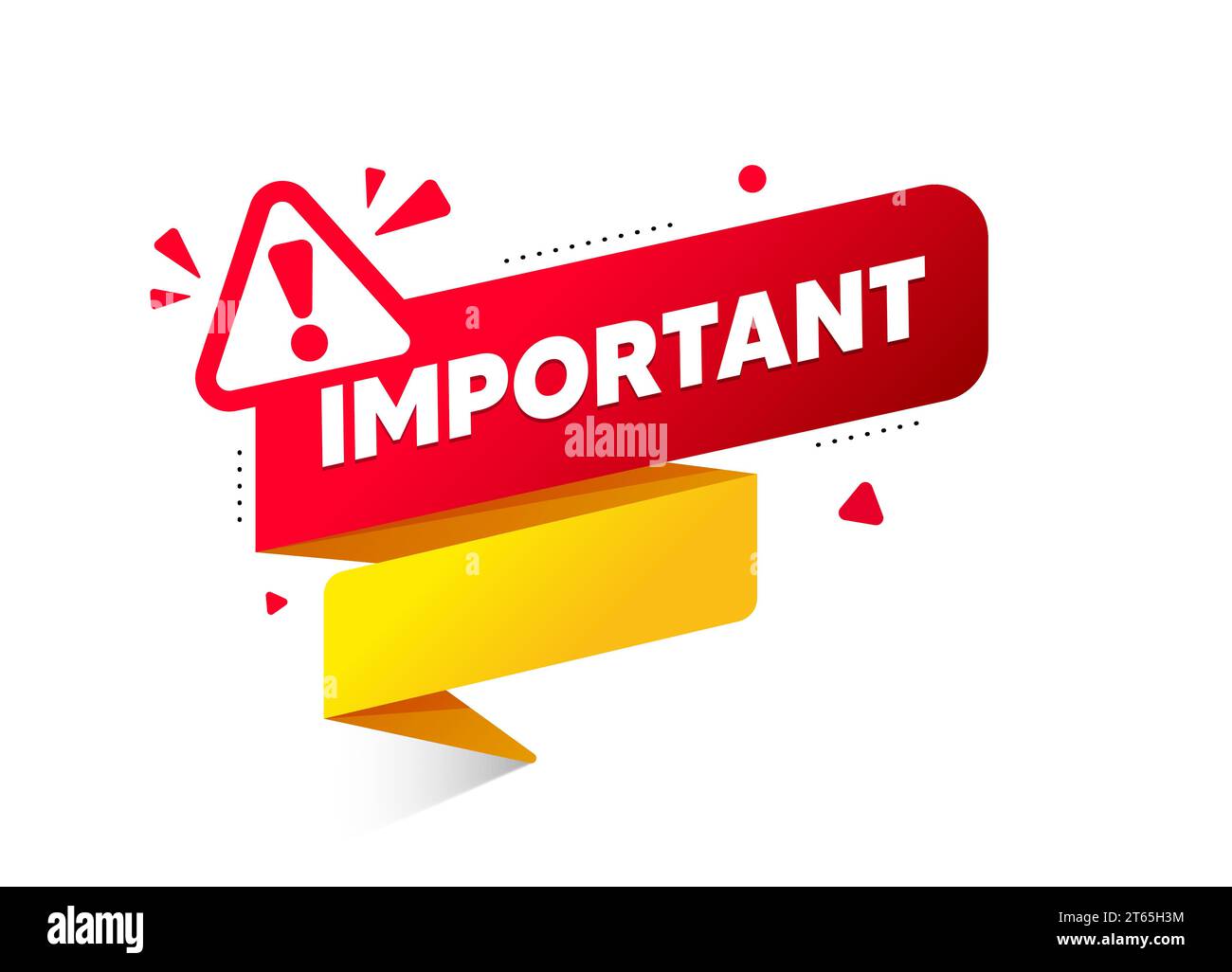 Red banner important with exclamation mark. Banner for business ...