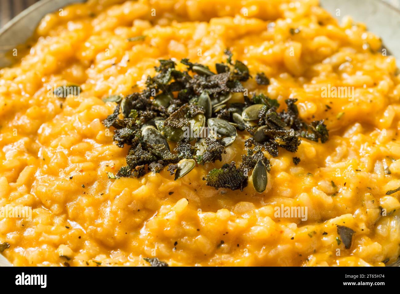 Homemade Autumn Pumpkin Risotto with Sage and Butter Stock Photo - Alamy