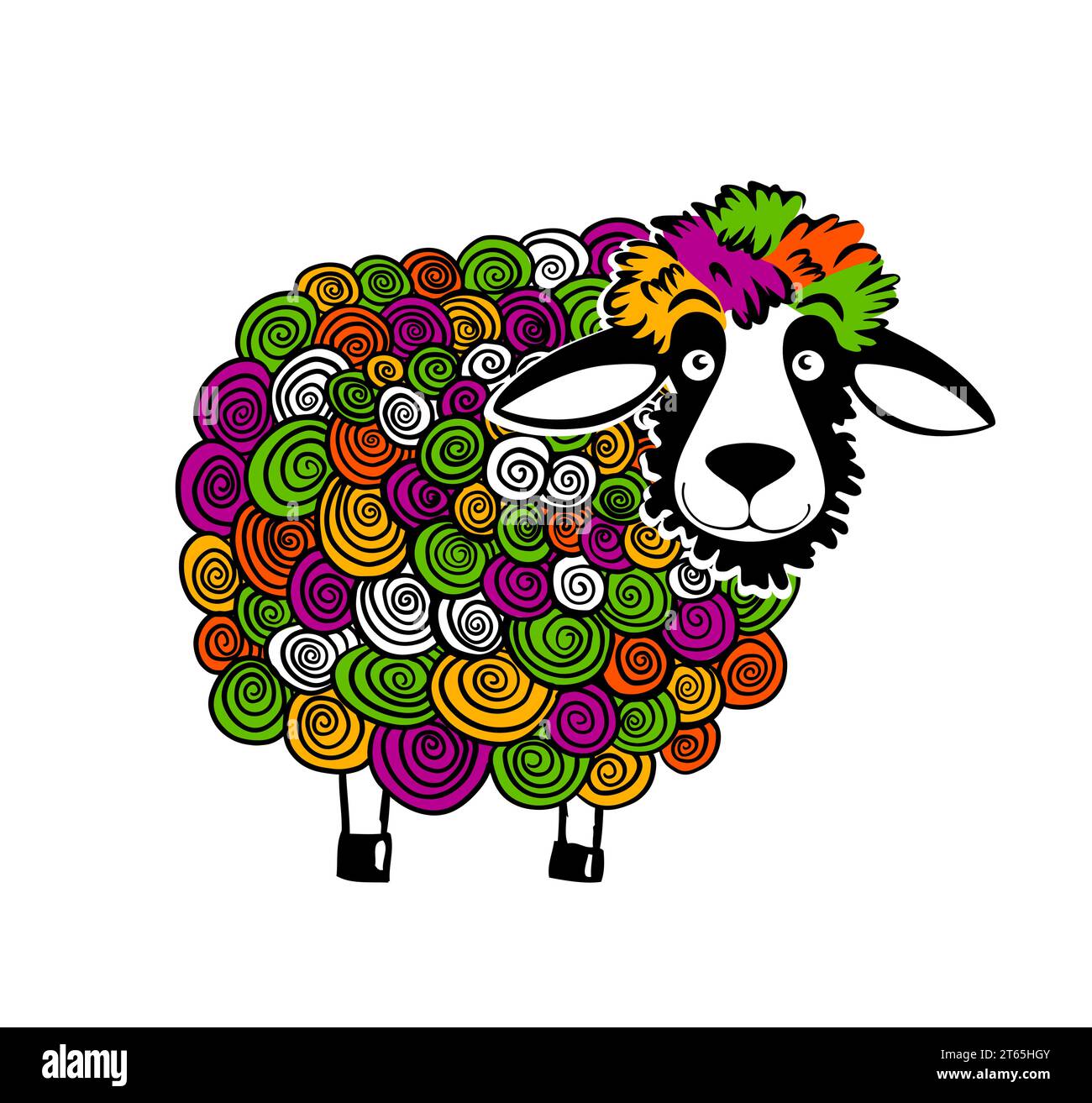 Baby lamb coloring page Stock Vector Images - Alamy