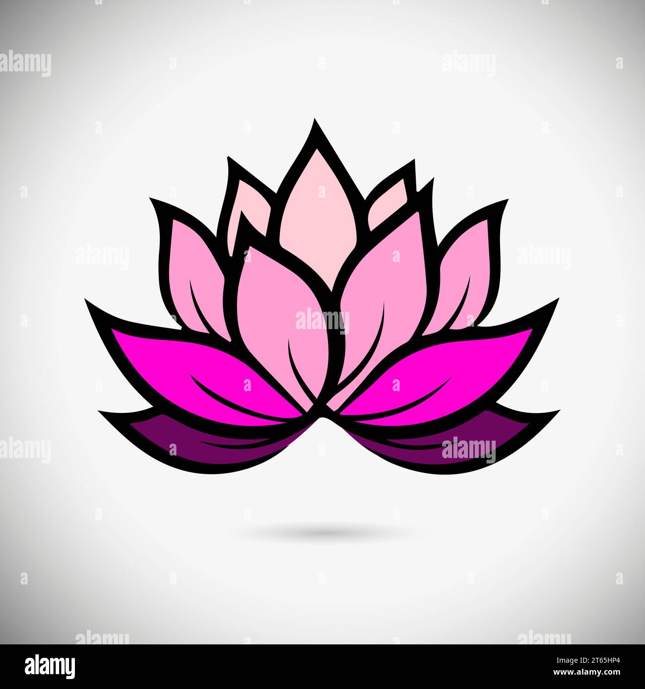 Logo beautiful lotus pink flower. Hand drawing. Not AI, Vector ...