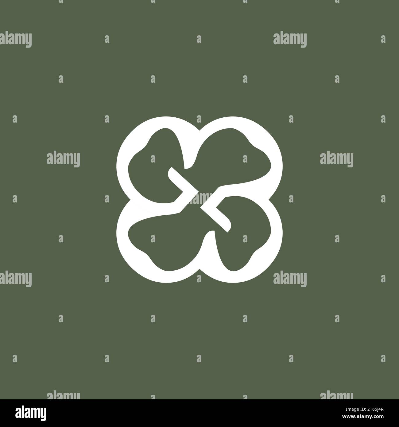 Simple Clover with letter G logo design template. Vector illustration ...