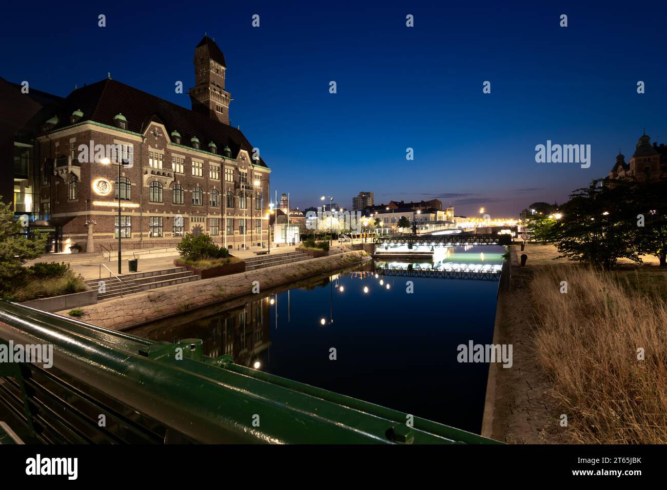 World maritime university malmo at night Stock Photo - Alamy