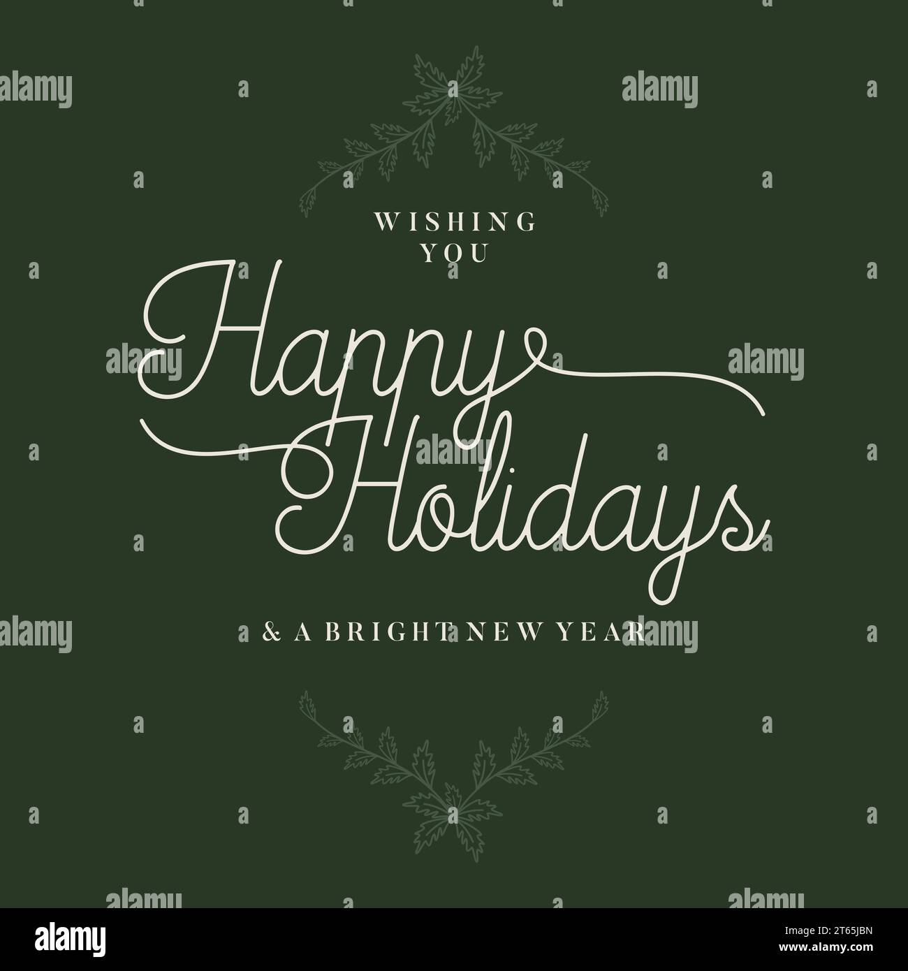 Happy Holidays lettering with floral frame design. Vector illustration ...