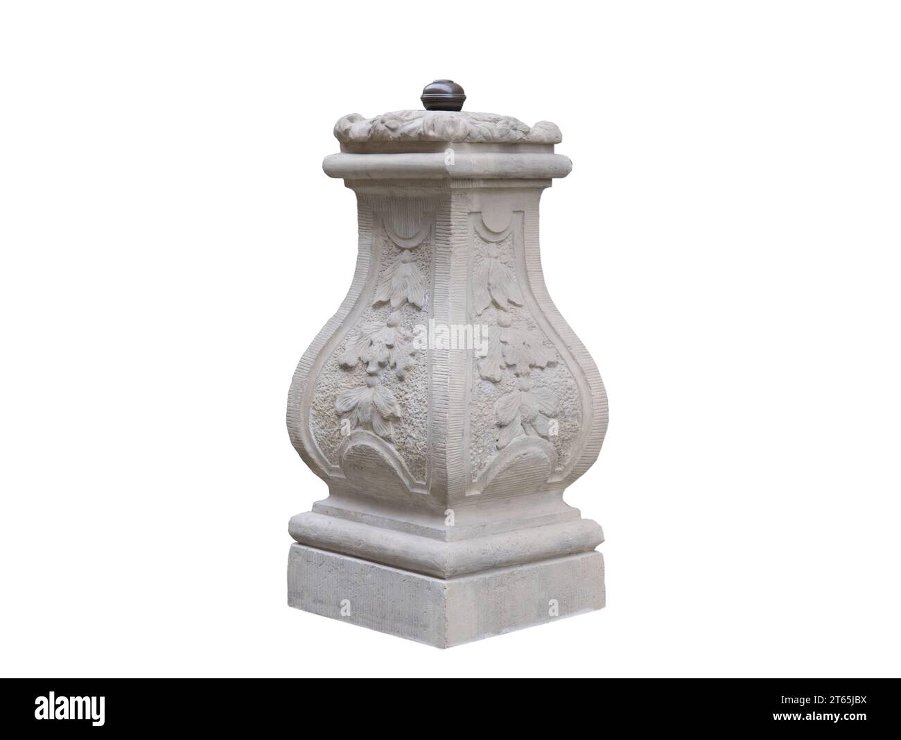 medieval stone column for the stairs of the entrance to the house on a ...