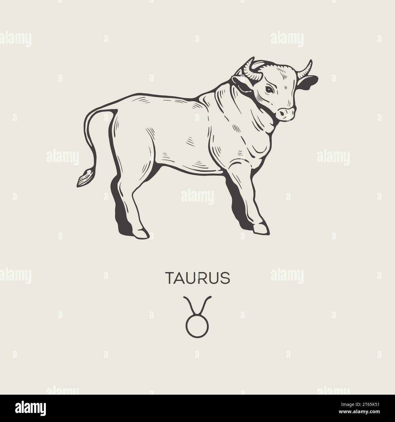 Taurus zodiac symbol hand Stock Vector Images - Alamy