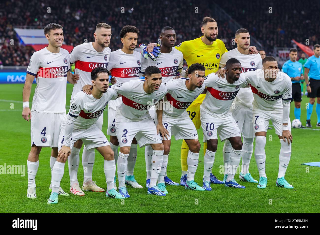 Paris Saint-Germain FC team line up during UEFA Champions League 2023/ ...