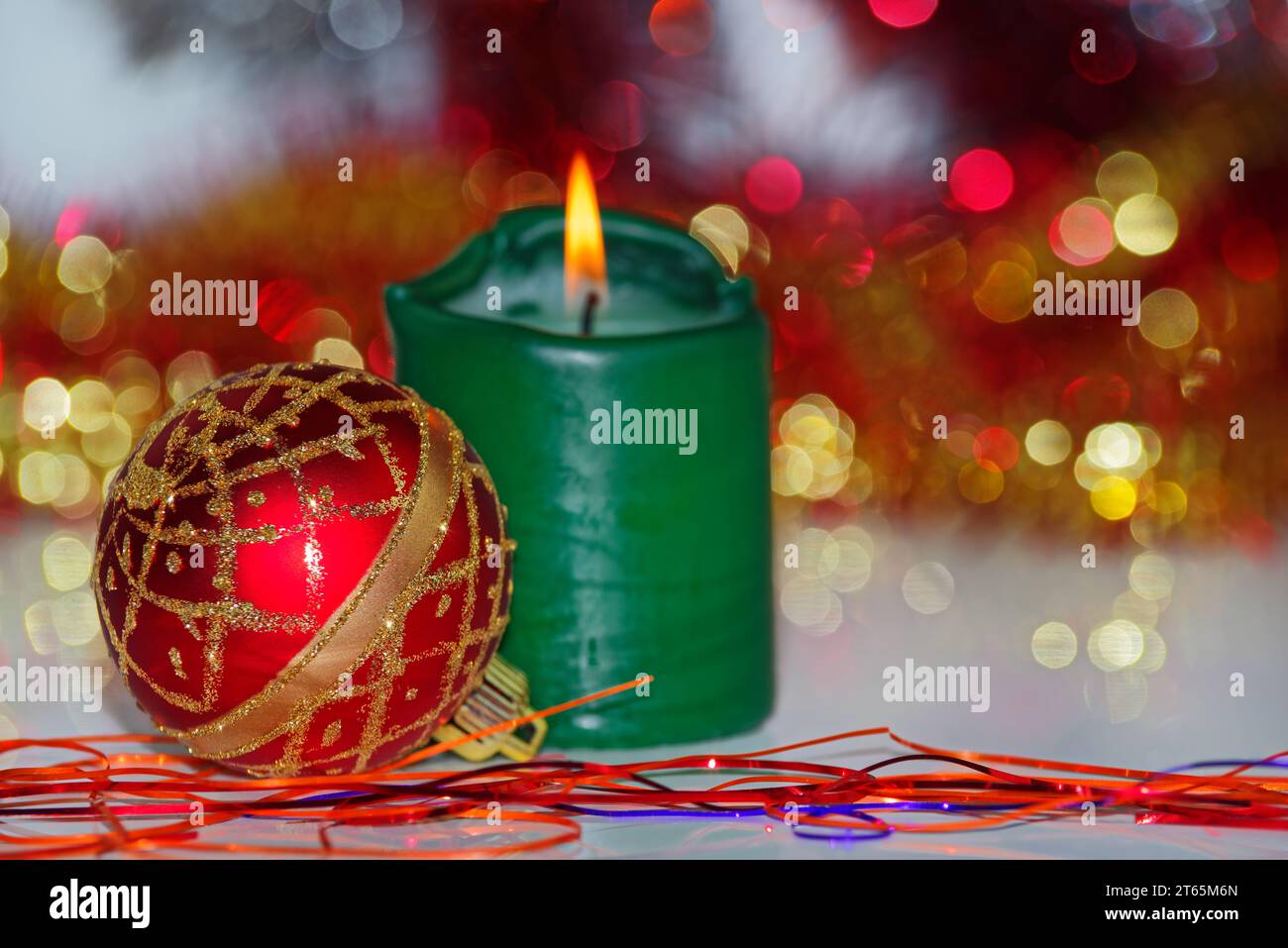 Red christmas candle decorated hi-res stock photography and images - Alamy