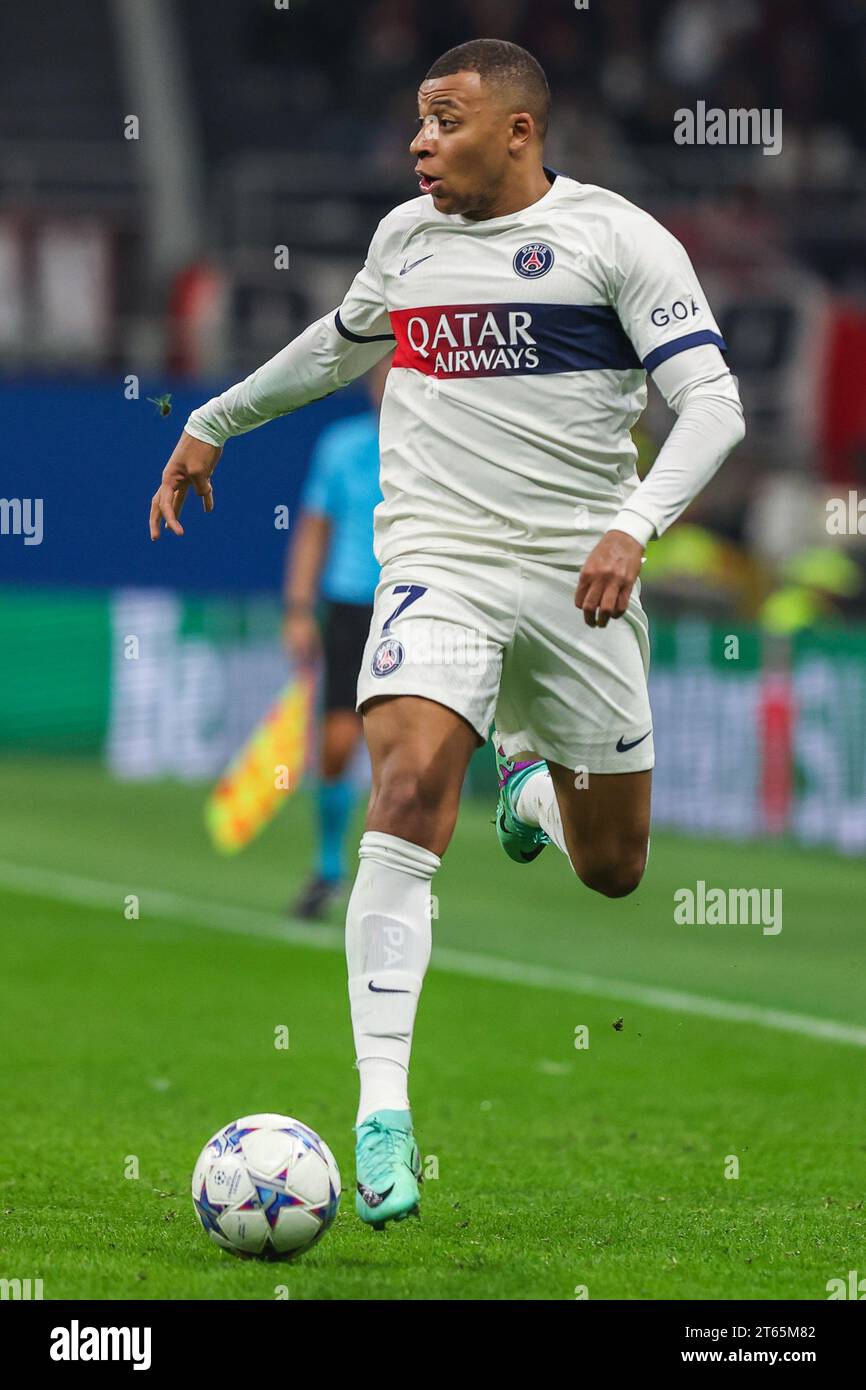 Kylian Mbappe of Paris Saint-Germain FC seen in action during UEFA ...
