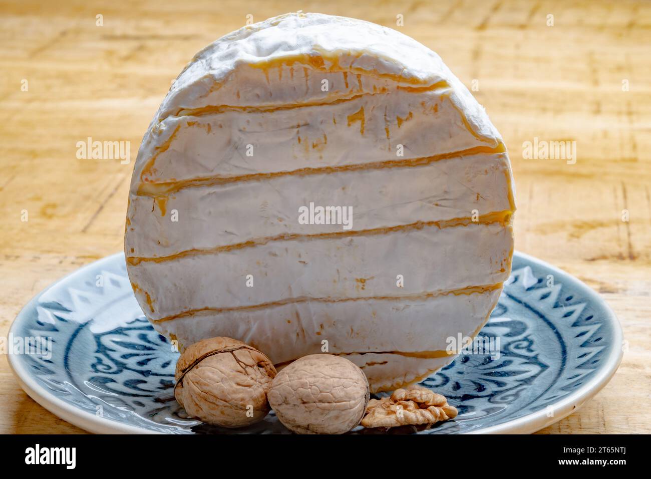 French soft Camembert cheese, original Camembert de Normandie, close up ...
