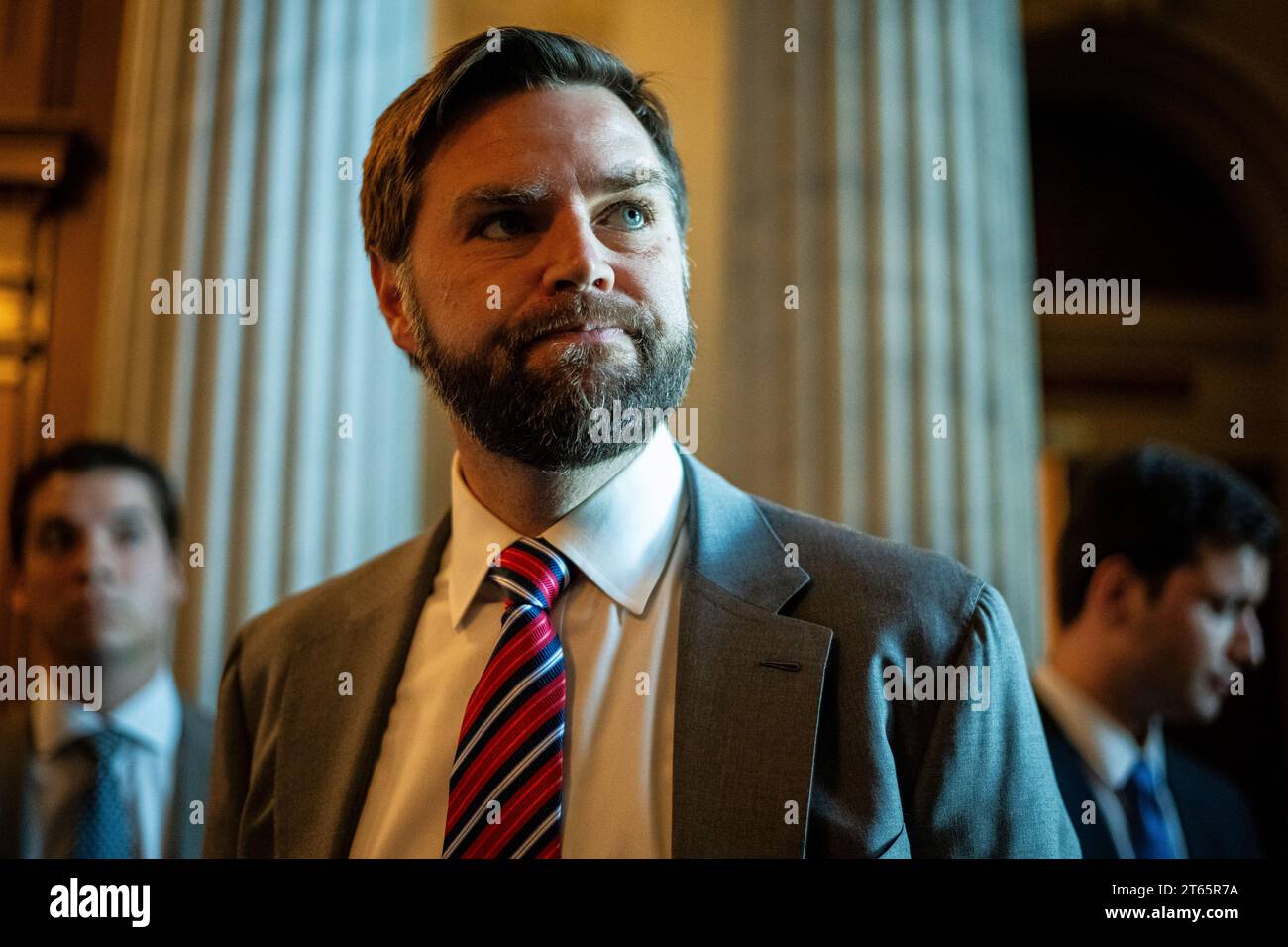 Senator J. D. Vance (R-OH) speaks to media after casting a Senate vote ...