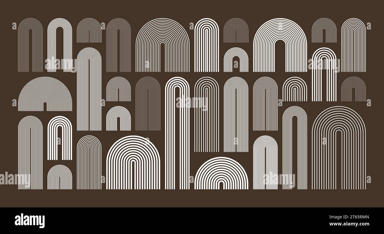 Mid century arch elements, modern geometric shapes. Contemporary design ...