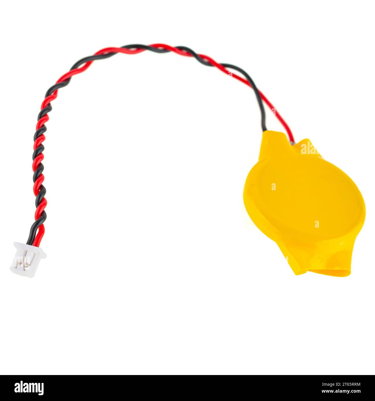 BIOS battery, CR2032 for notebook with 2pin wire, on white background ...