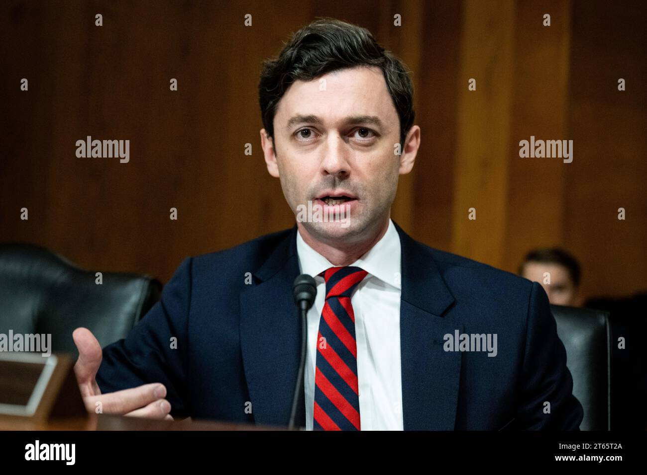 U.S. Senator Jon Ossoff (D-GA) speaking at a Senate Homeland Security ...
