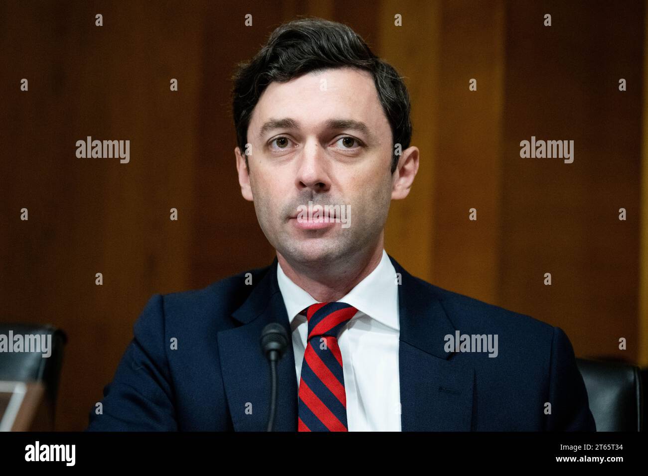 U.S. Senator Jon Ossoff (D-GA) speaking at a Senate Homeland Security ...
