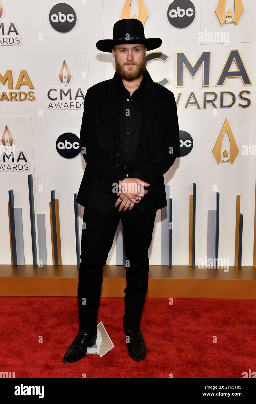 Jackson Dean arrives at the 57th Annual CMA Awards on Wednesday, Nov. 8 ...