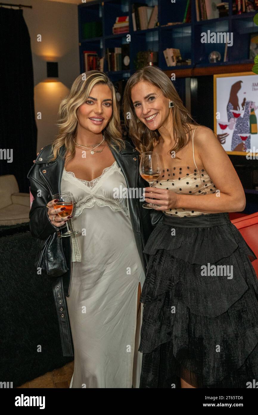 Megan Barton-Hanson and Amelia Singer at wine culturist Amelia Singer's ...