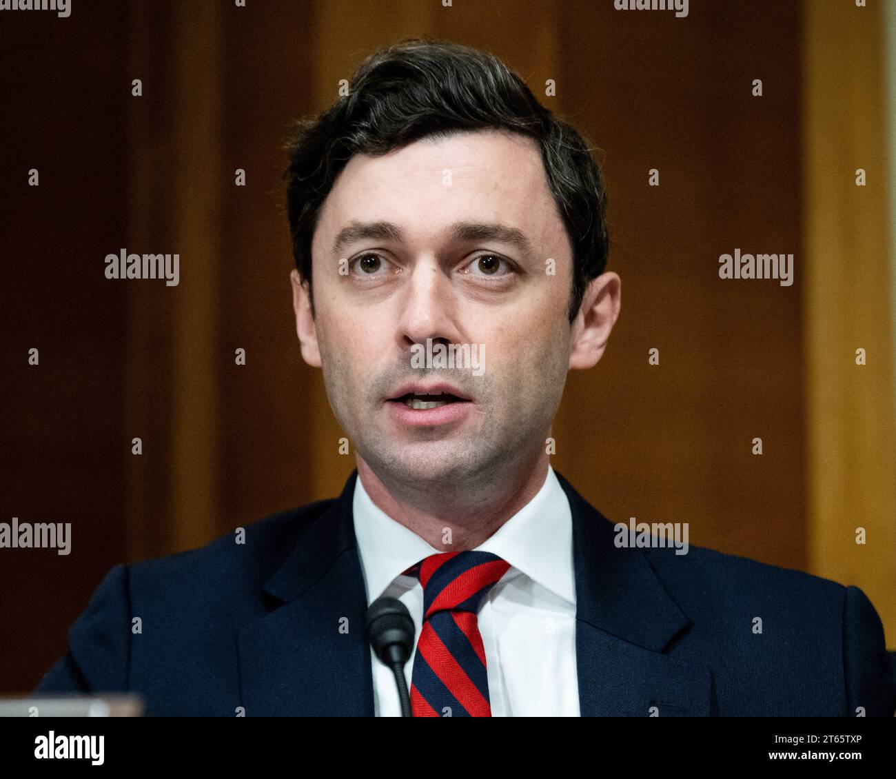 U.S. Senator Jon Ossoff (D-GA) speaking at a Senate Homeland Security ...
