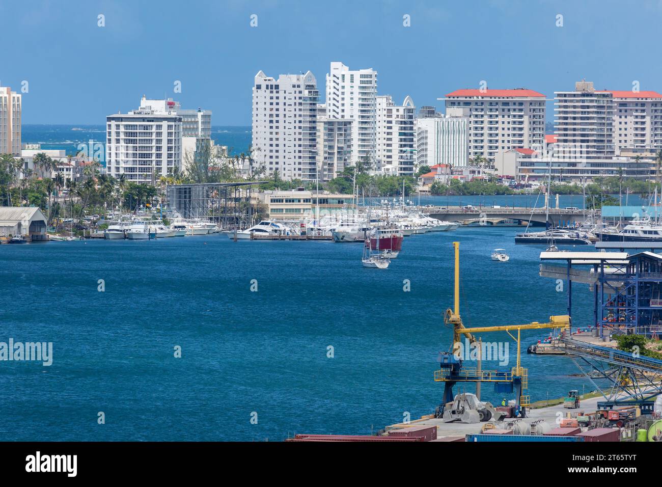 Apartment and condominium towers along the Bahia de San Juan and the ...