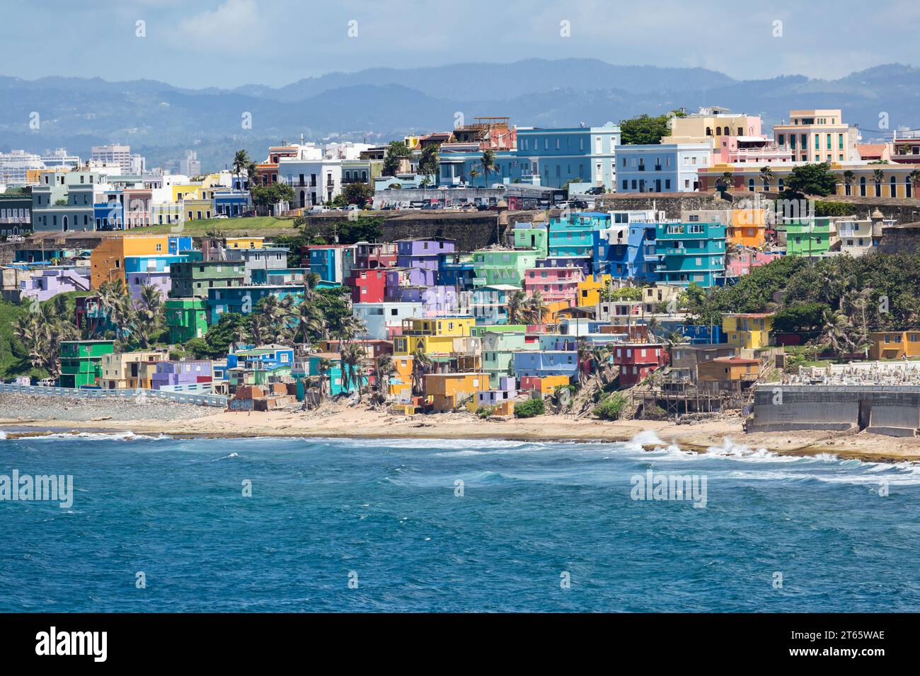 Colorful La Perla community along the Atlantic coast of Old San Juan ...