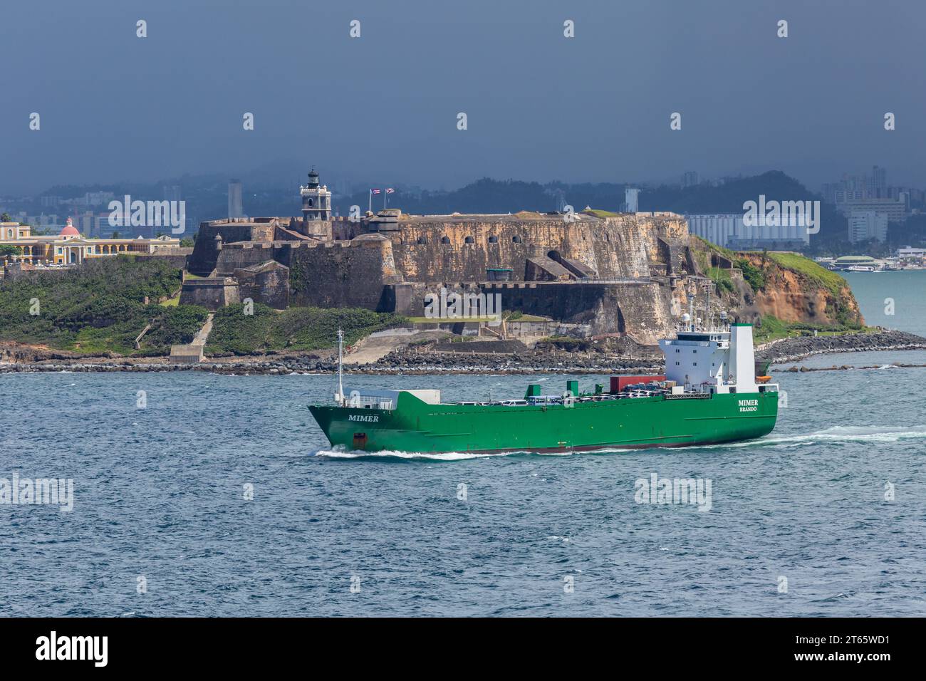 Mimer automobile ferry boat in the Atlantic Ocean off the northern ...
