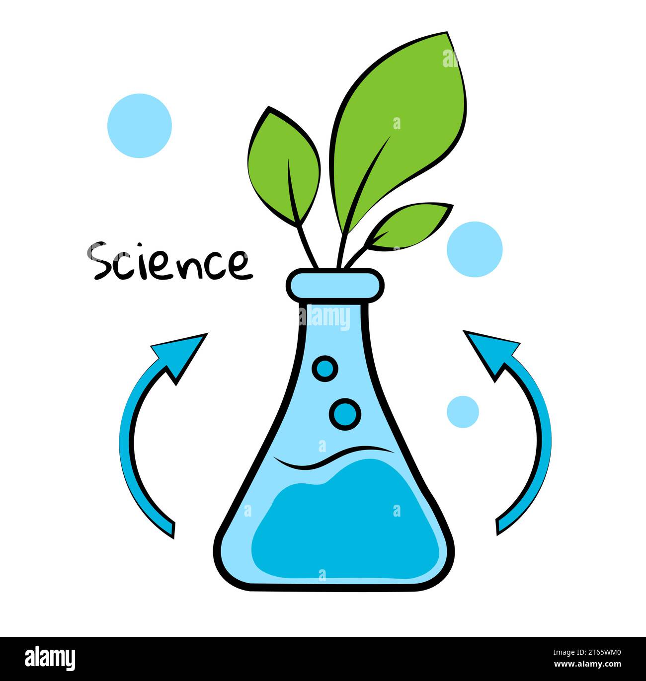 Plant in a flask on a white background. Science Stock Vector Image ...