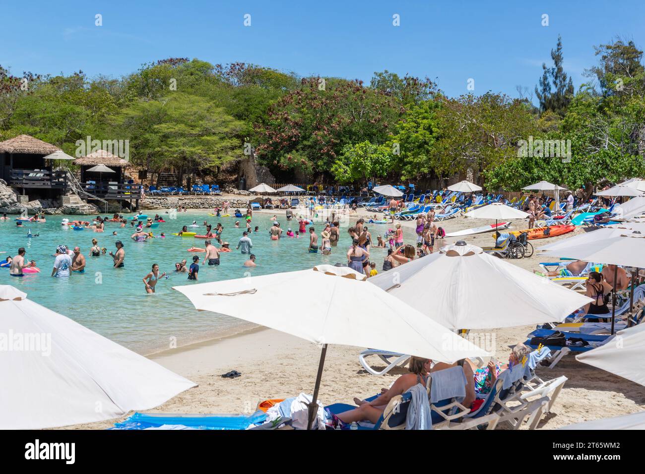 Royal Caribbean cruise passengers playing at the beach on Royal ...