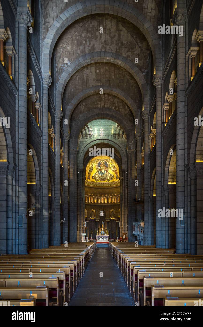 Monaco - Feb 12 2023: The dark interior of the Chapel of the Visitation ...