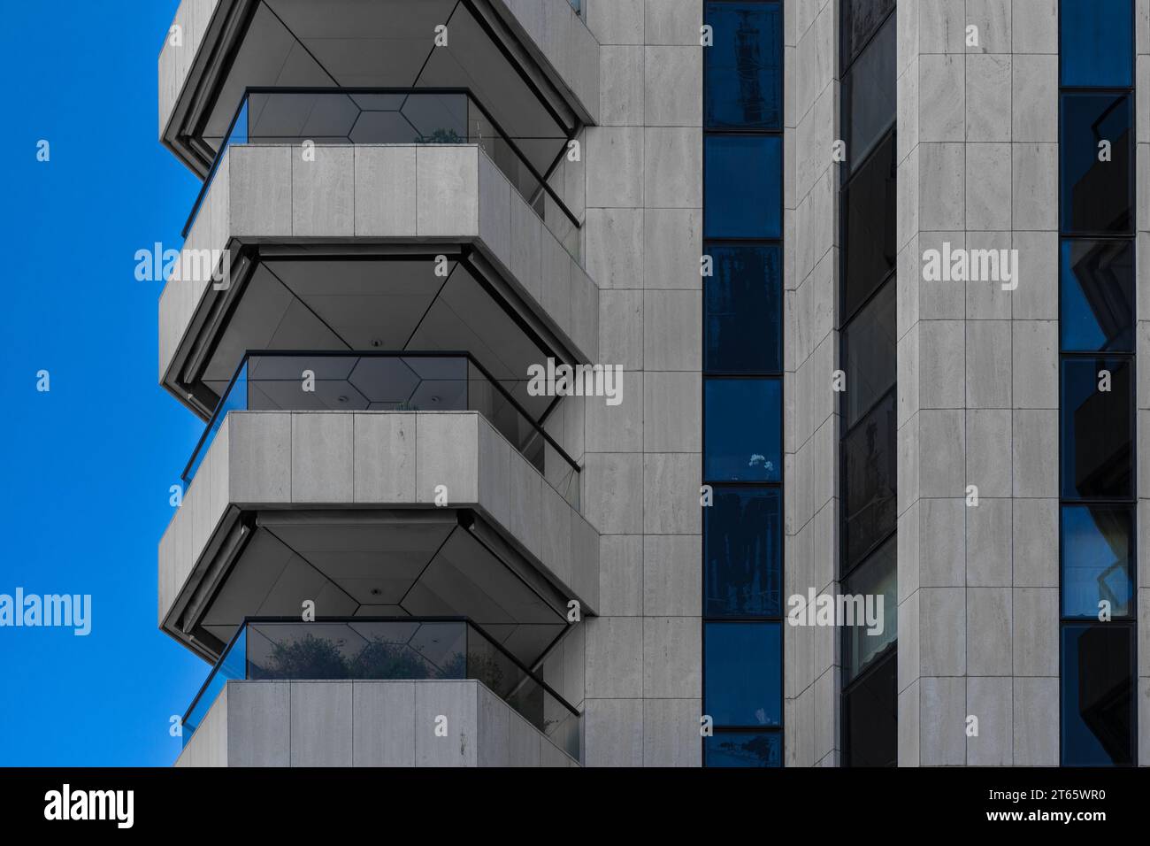 Monaco - Feb 12 2023: Abstract view of a modern building in Monaco with ...