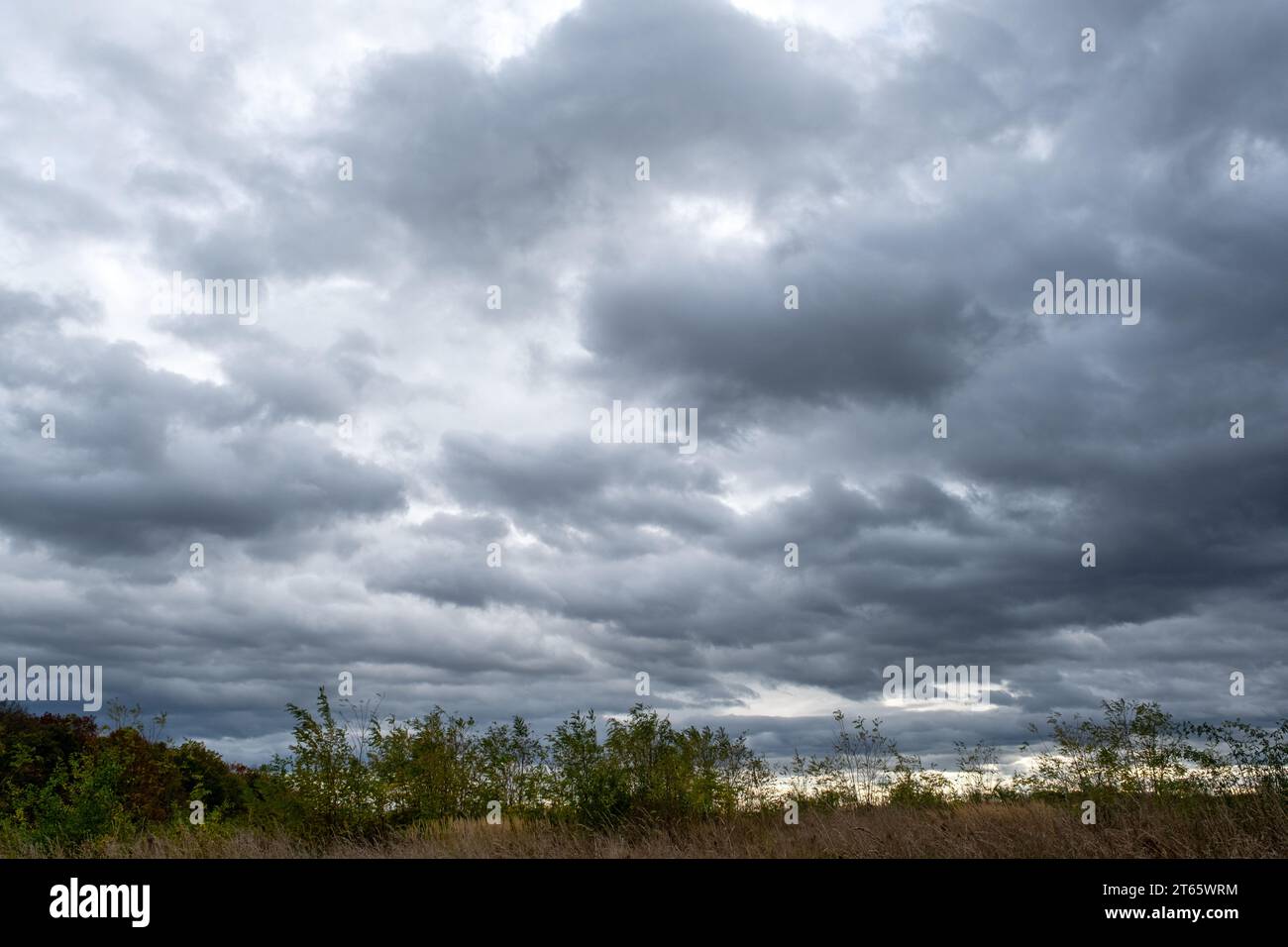 heavy clouds over the landscape, rainy clouds, dramatic sky scenery ...