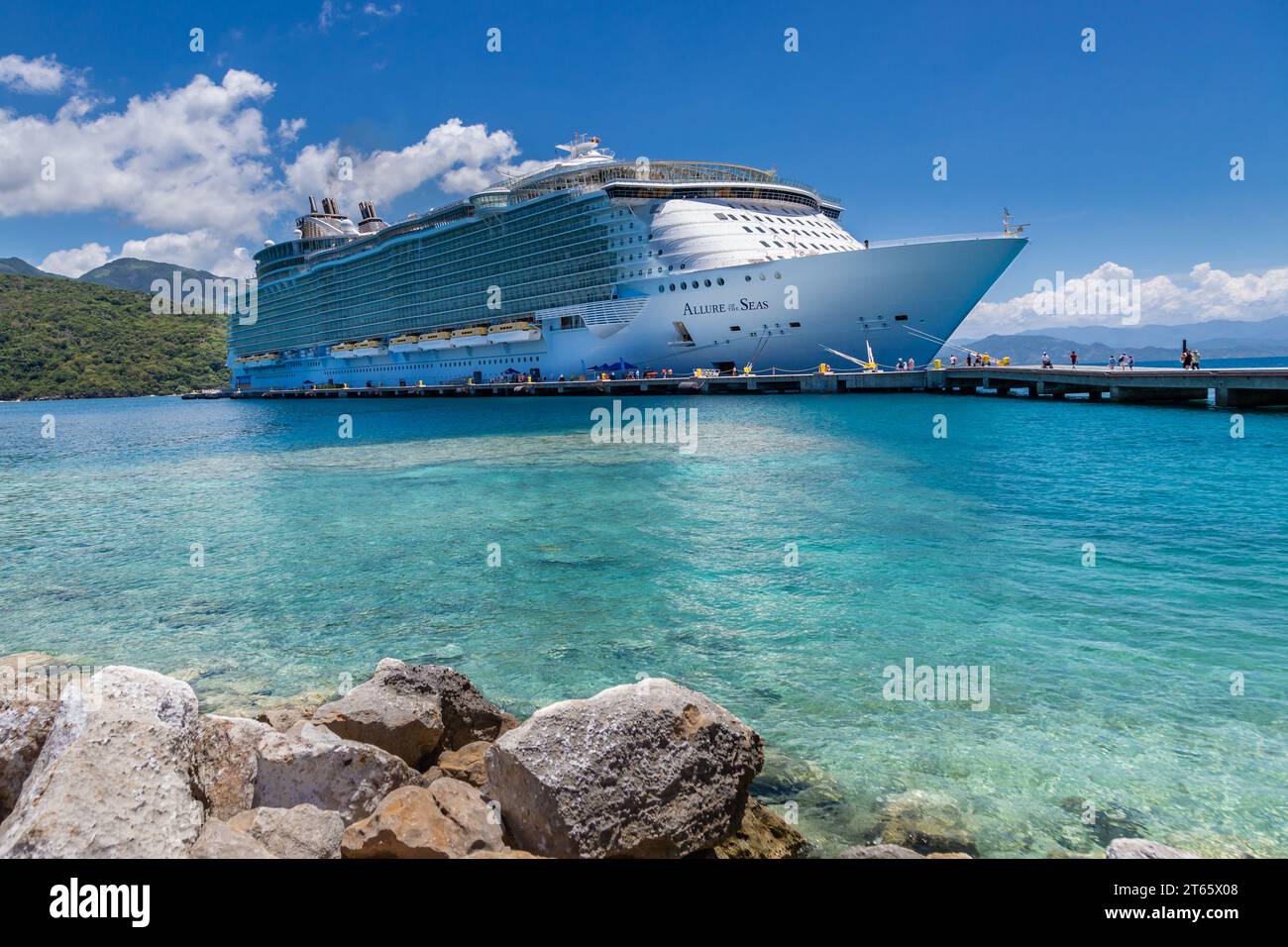 Royal Caribbean Allure of the Seas cruise ship at the pier on Royal ...