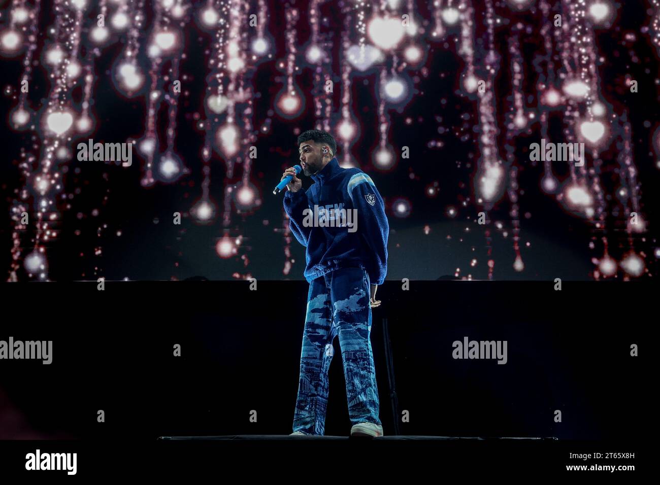 Singer Jay Wheeler during a performance at the WiZink Center, on ...