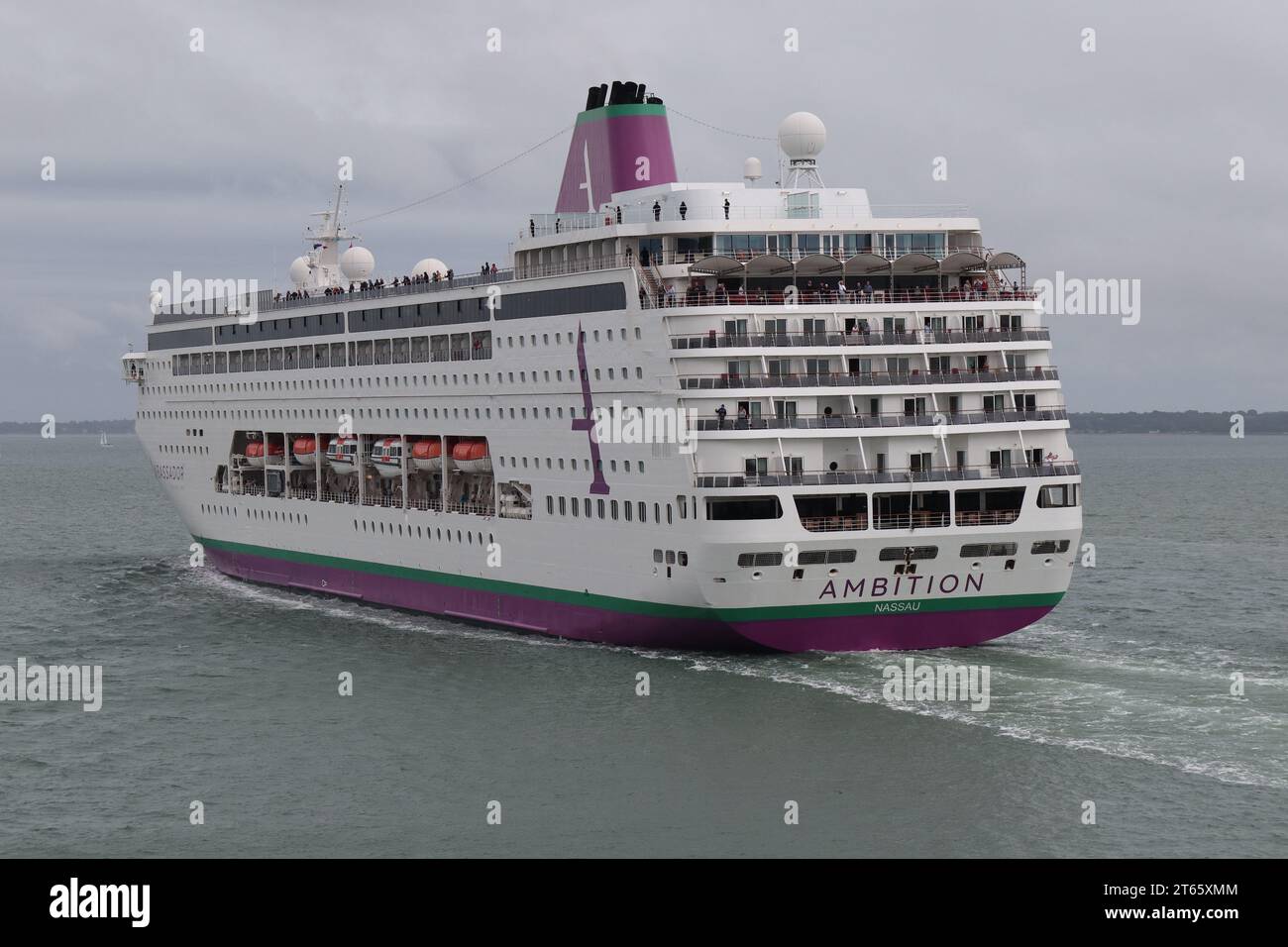 The Bahamas flagged Ambassador Cruise Line ship MS AMBITION leave ...