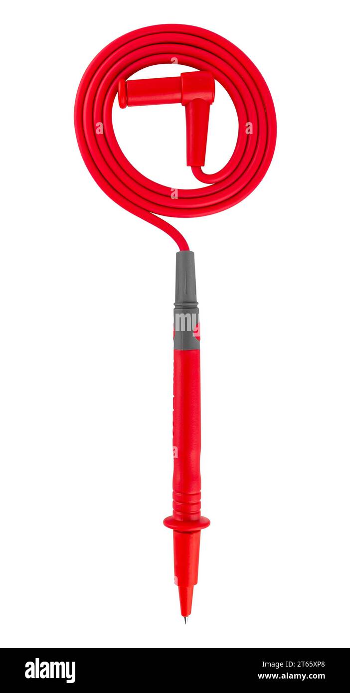 Multimeter probe, insulated, white background Stock Photo - Alamy
