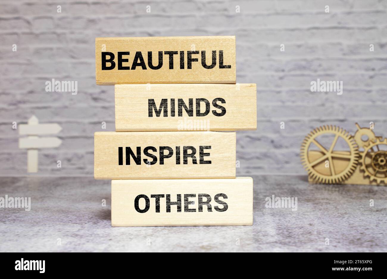 Beautiful Minds inspire others. Yellow piece of paper with text Stock ...