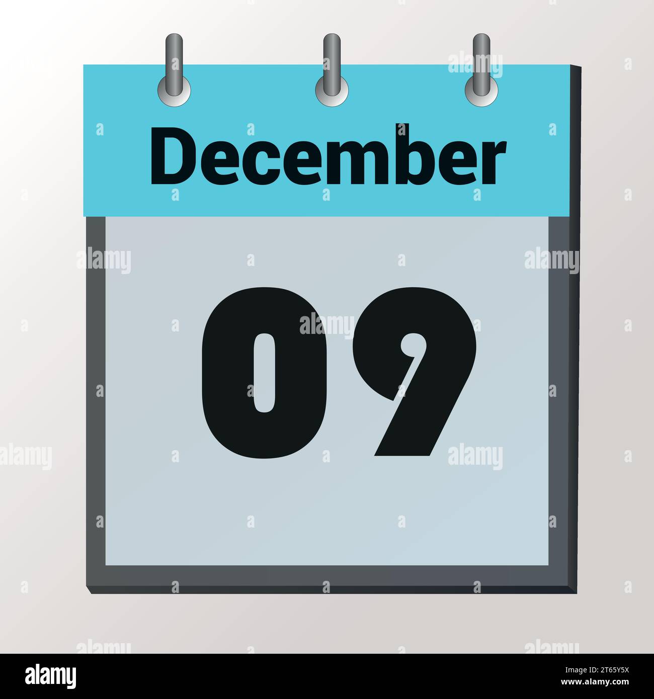 day on the calendar, vector image format, December 09 Stock Vector ...