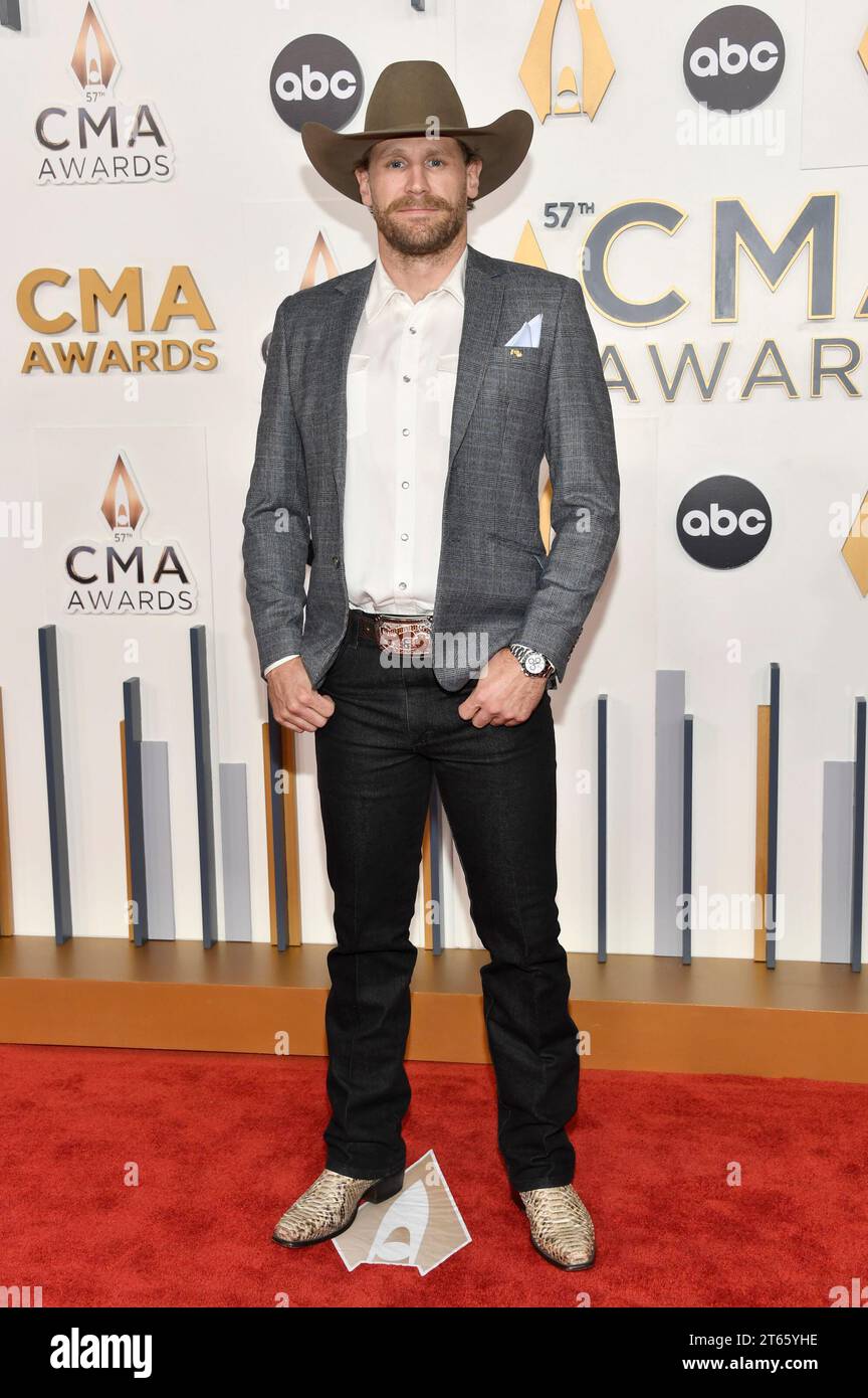 Chase Rice arrives at the 57th Annual CMA Awards on Wednesday, Nov. 8 ...