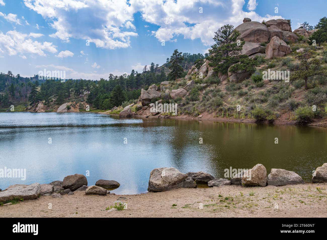 Crystal Lake Reservoir in Curt Gowdy State Park located between ...