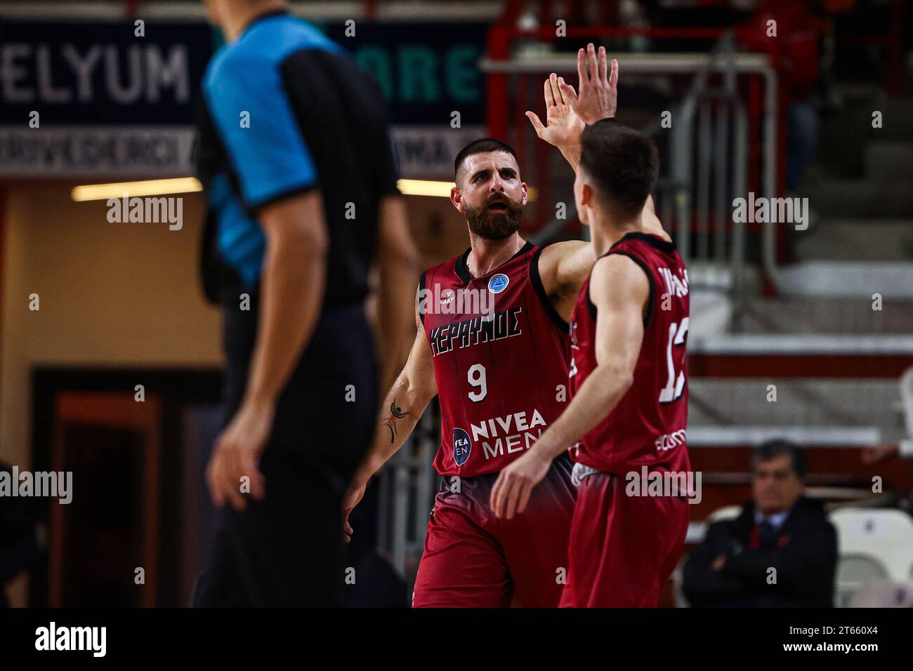 Varese, Italy. 08th Nov, 2023. Nikos Stylianou (Keravnos BC) during ...