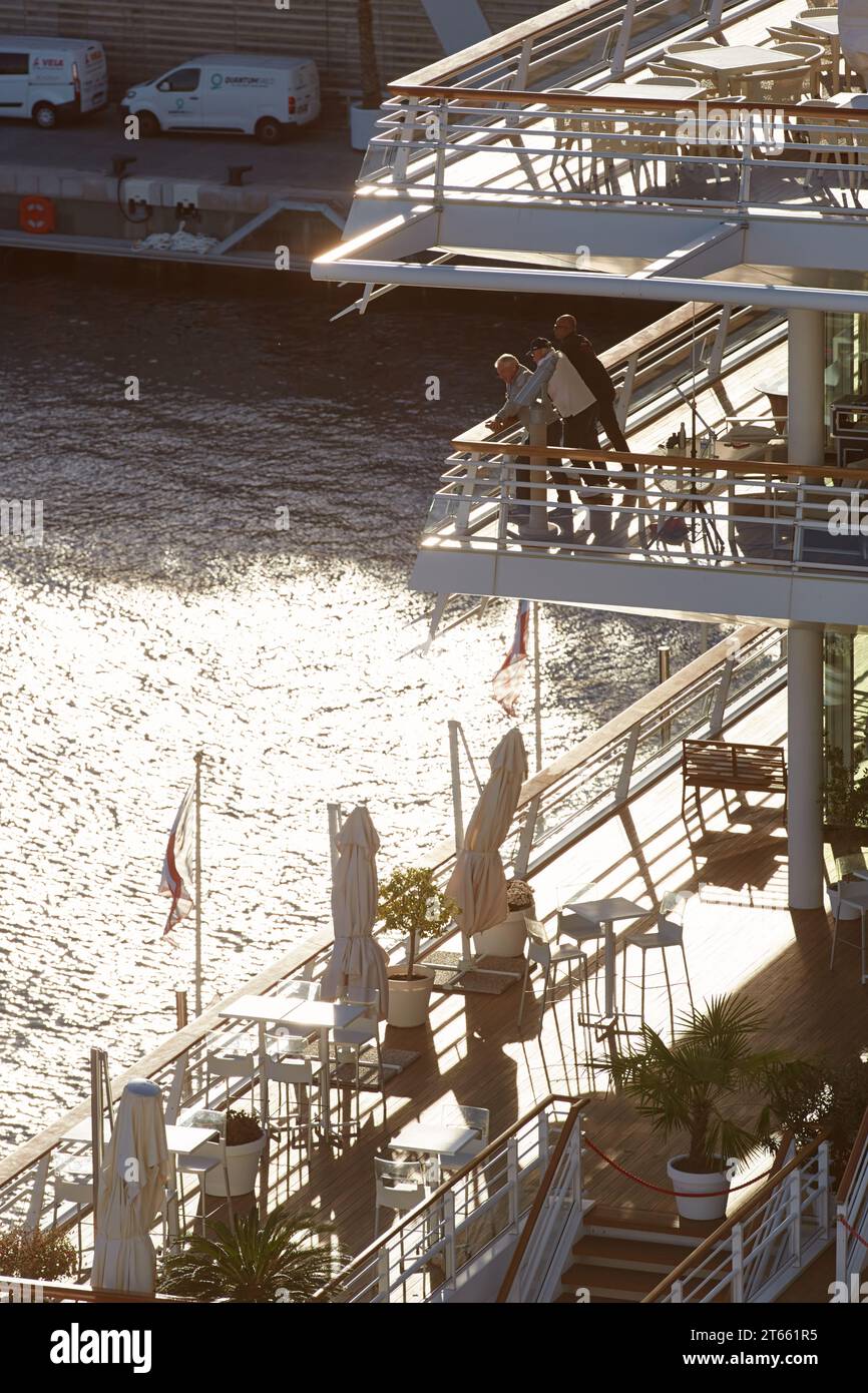Monaco, Monte Carlo, 18 October 2022: Sunset panorama of port Hercule ...