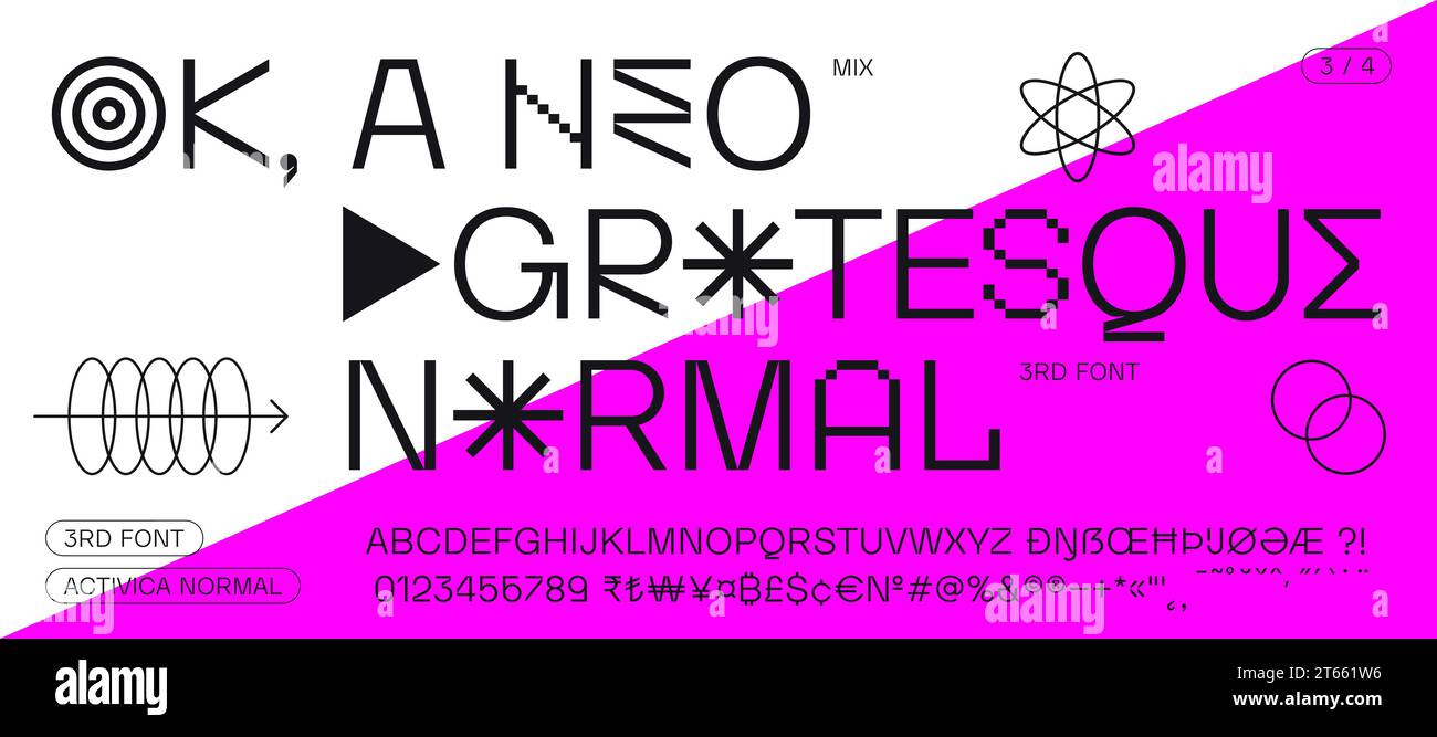 Headline alphabet Neo grotesque sans serif alphabet with graphic ...