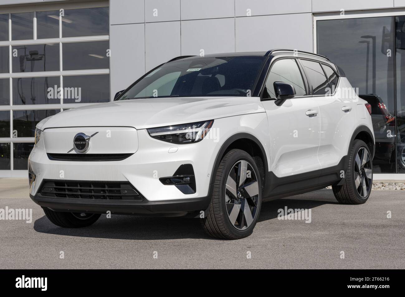 Ft. Wayne - November 7, 2023: Volvo XC40 EV Electric Vehicle display at a dealership. Volvo ...