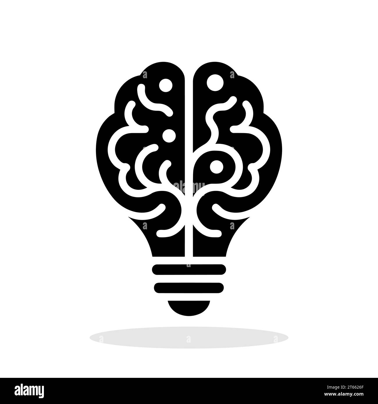 Light bulb and brain icon. Creativity symbol. Innovation symbol. Vector ...