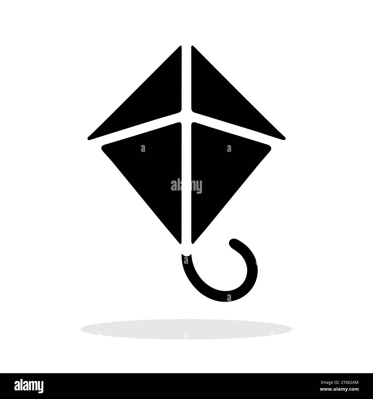 Kite icon. Black silhouette of kite toy symbol. Vector illustration ...